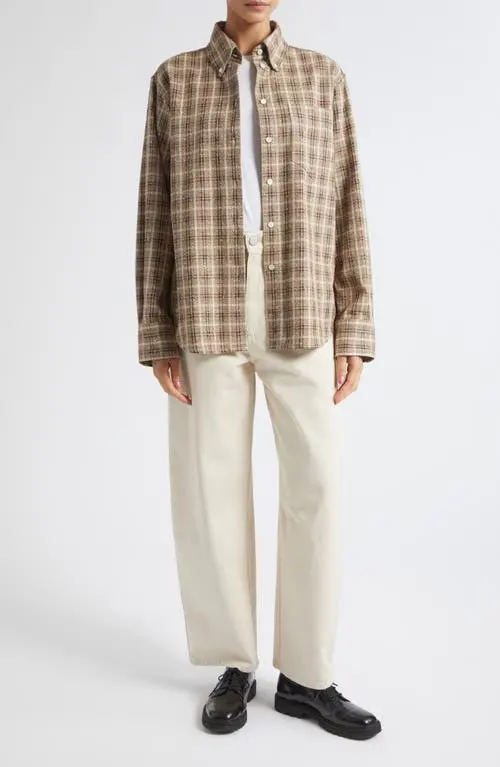 RÓHE Checked Bouclé Cotton Blend Button-down Shirt