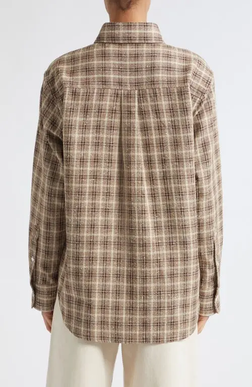 RÓHE Checked Bouclé Cotton Blend Button-down Shirt