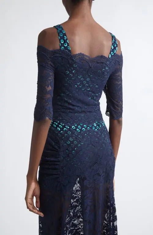 Rabanne Trompe L'oeil Lace Top - Deep Navy