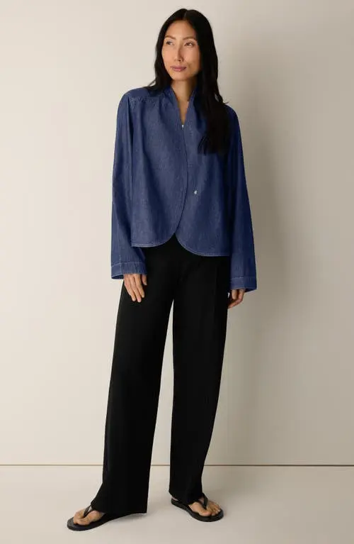 Eileen Fisher Organic Cotton Curved Front Jacket