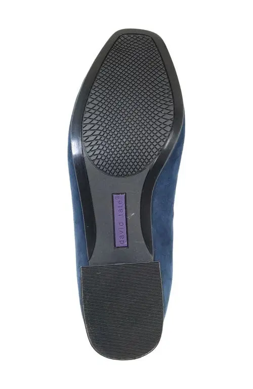 DAVID TATE Fab Square Toe Pump - Navy Suede