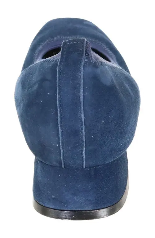 DAVID TATE Fab Square Toe Pump - Navy Suede