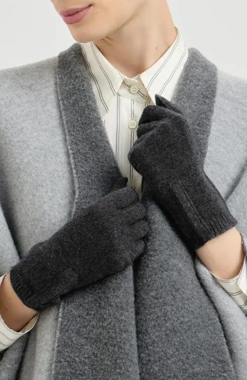 Brunello Cucinelli Cashmere Knit Gloves With Monili Embellishment
