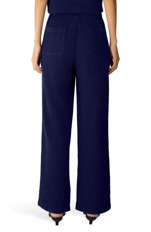 Eileen Fisher Crinkled Stretch Organic Cotton Drawstring Pants - Infinity