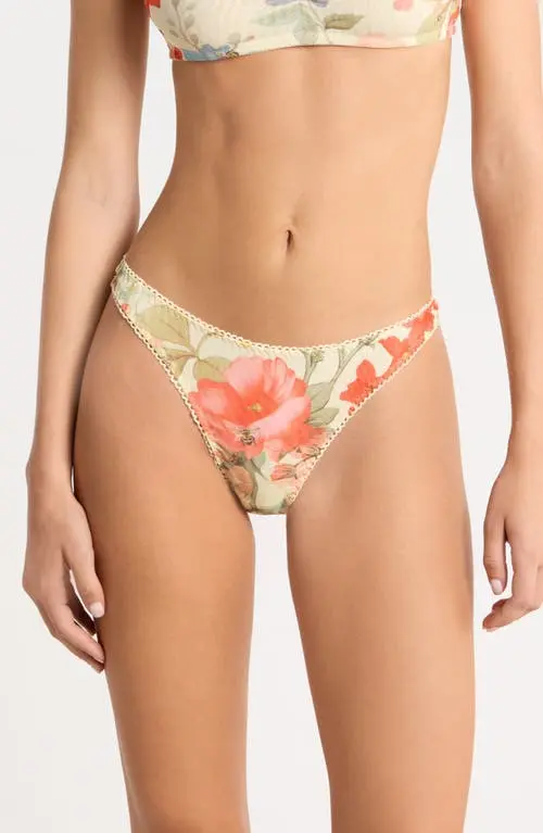 KILO BRAVA Floral Lace Thong - Honeybee