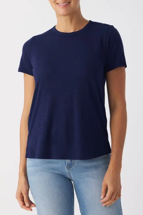 FRANNE GOLDE Icon Slub Jersey Crew Neck T-shirt - Navy