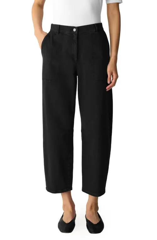 Eileen Fisher Organic & Recycled Cotton High Waist Ankle Arch Jeans - Black