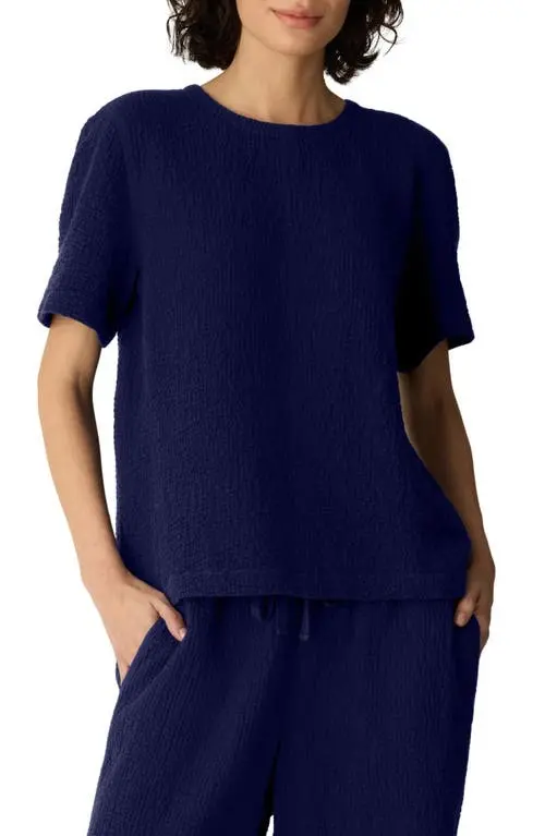 Eileen Fisher Organic Cotton Blend Round Neck Top - Infinity