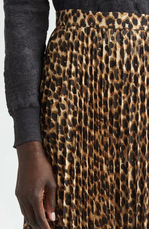 Etro Mixed Print Pleated Midi Skirt