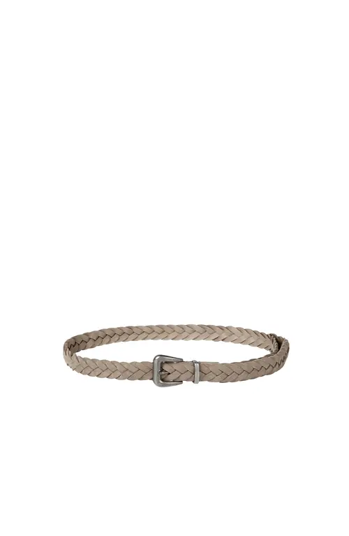 Brunello Cucinelli Braided Leather Belt With Monili