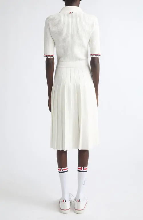 Thom Browne Pointelle Rib Stitch Polo Dress
