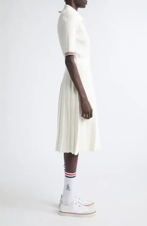Thom Browne Pointelle Rib Stitch Polo Dress