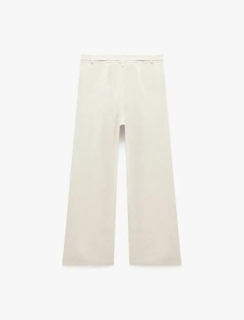 Koton Linen Blend Straight Wide Leg Pants