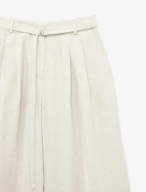 Koton Linen Blend Straight Wide Leg Pants