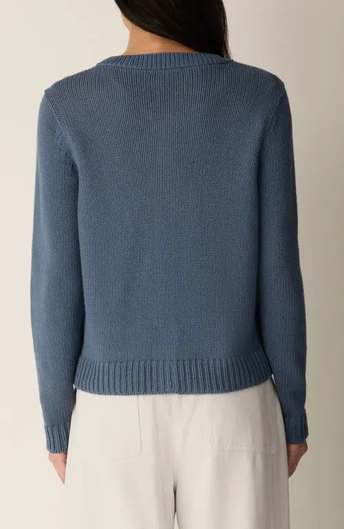 Eileen Fisher Organic Cotton Crewneck Cardigan - Coldspring