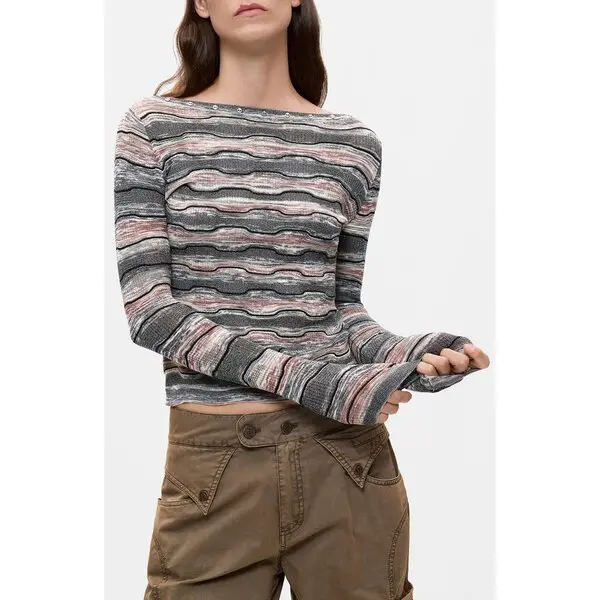 Desigual Wavy Stripe Sweatshirt