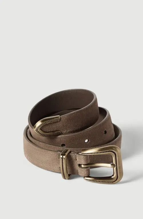 Brunello Cucinelli Suede Belt With Monili