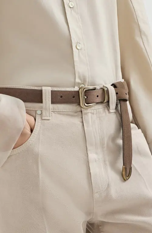 Brunello Cucinelli Suede Belt With Monili