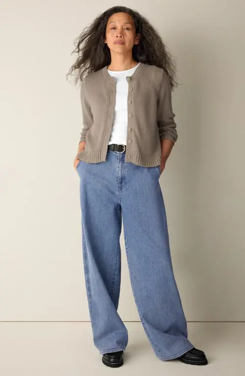 Eileen Fisher High Waist Wide Leg Jeans - Classic Indigo