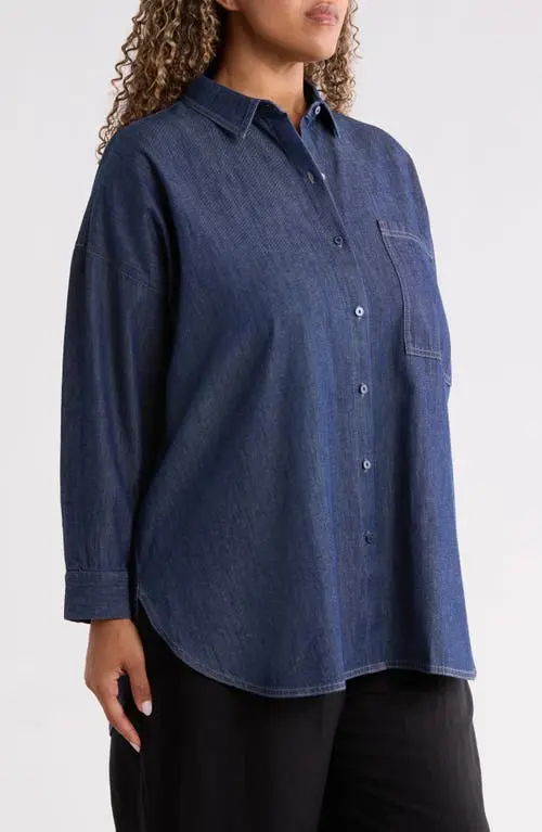Eileen Fisher Classic Collar Organic Cotton Shirt