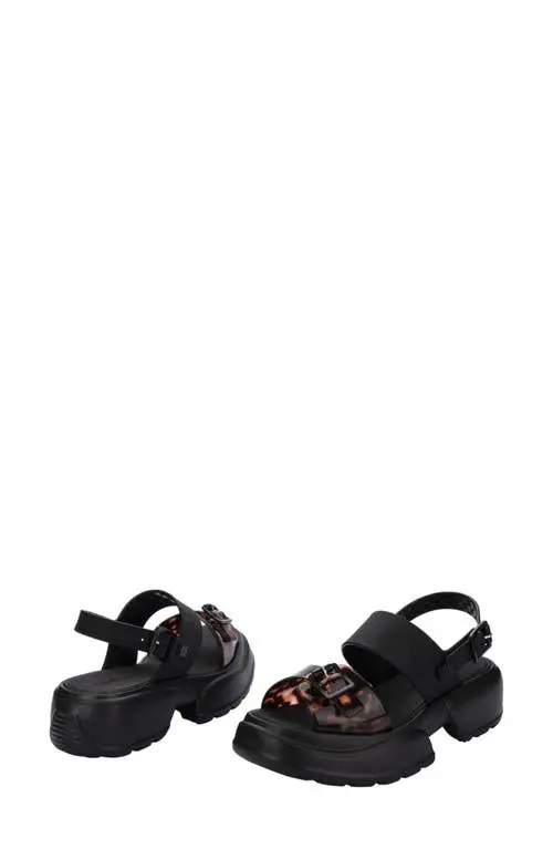 Melissa Push Slingback Platform Sandal - Black/tortoise