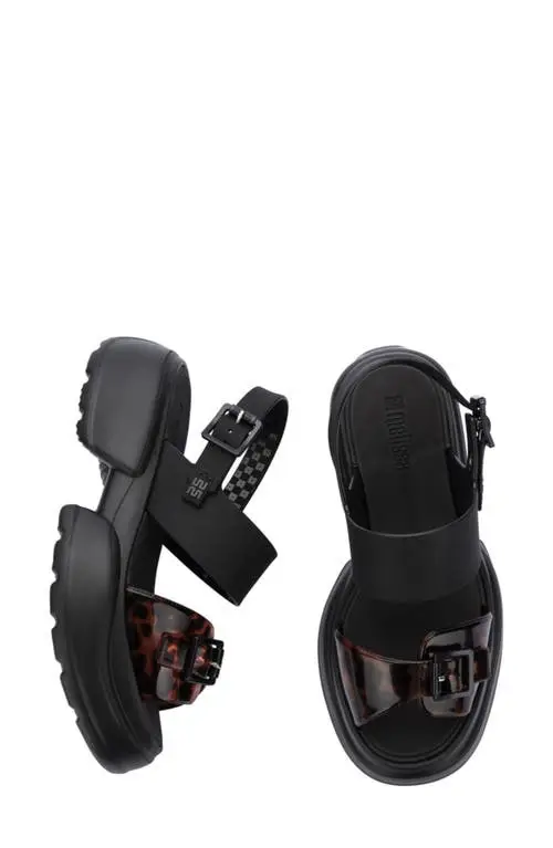 Melissa Push Slingback Platform Sandal - Black/tortoise