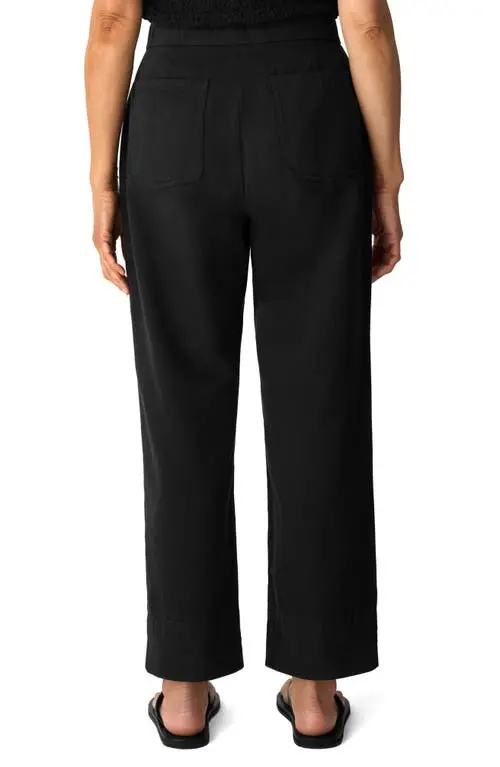 Eileen Fisher Organic Cotton Straight Ankle Pants - Black
