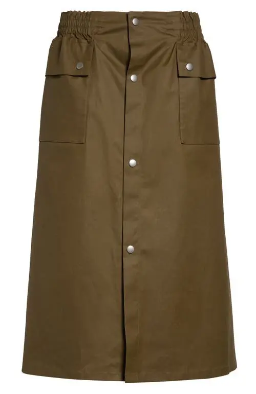MAISON MARGIELA Stretch Cotton Midi Skirt - Khaki
