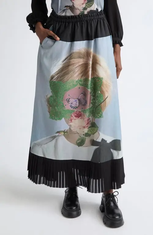 Undercover Printed Cotton Blend Skirt