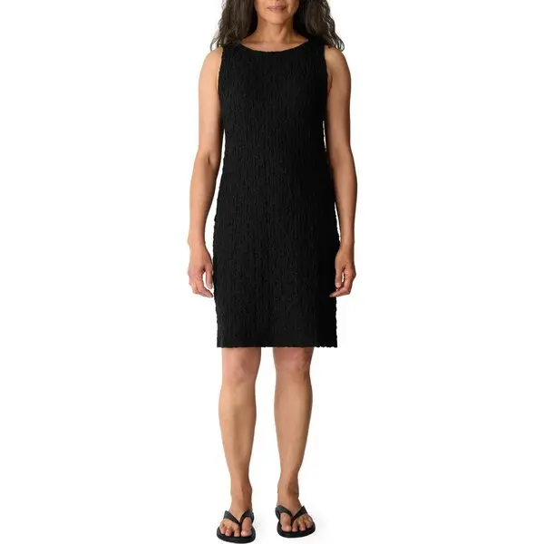 Eileen Fisher Sleeveless Bateau Neck Knit Dress - Black