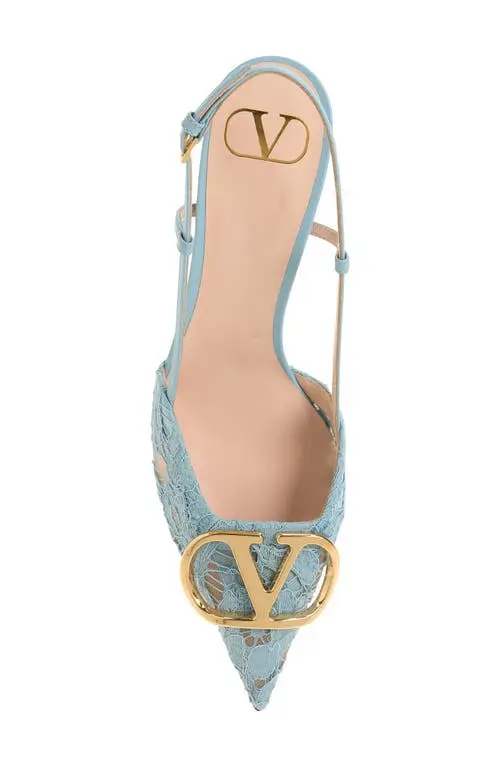 Valentino Garavani Vlogo Signature Lace Slingback Pumps