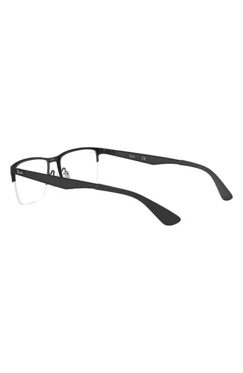 Ray-ban 54mm Semi Rimless Rectangular Optical Glasses
