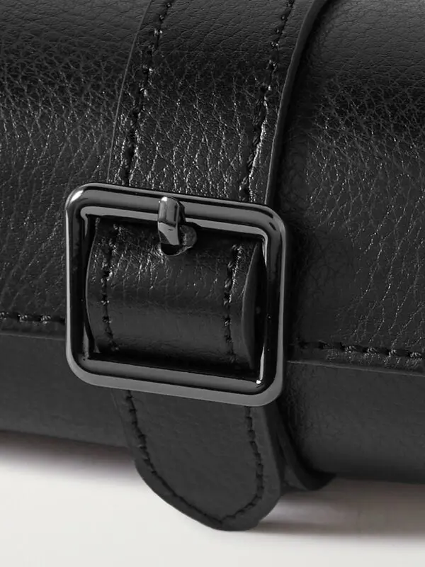 Wolf British Racing Pebble-grain Leather Watch Roll
