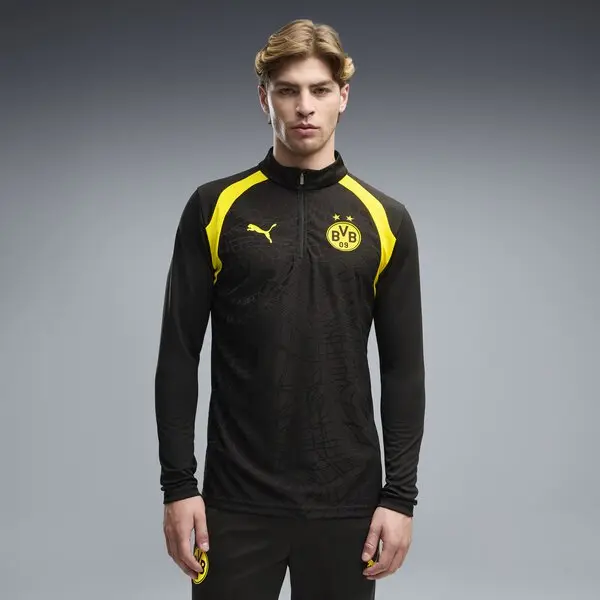 PUMA Borussia Dortmund Quarter-zip Soccer Training Top - Black
