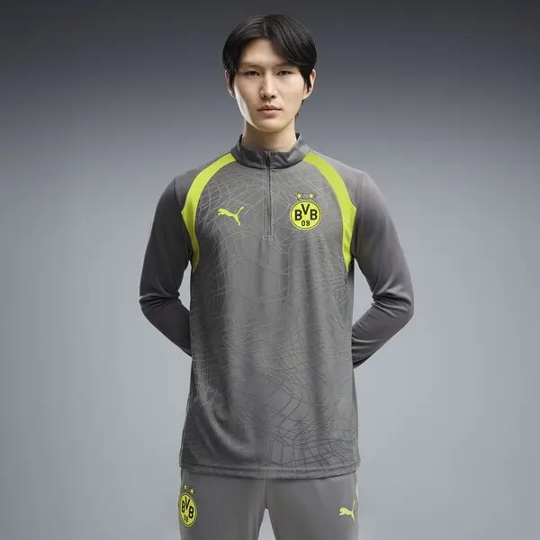PUMA Borussia Dortmund Quarter-zip Training Top - Gray
