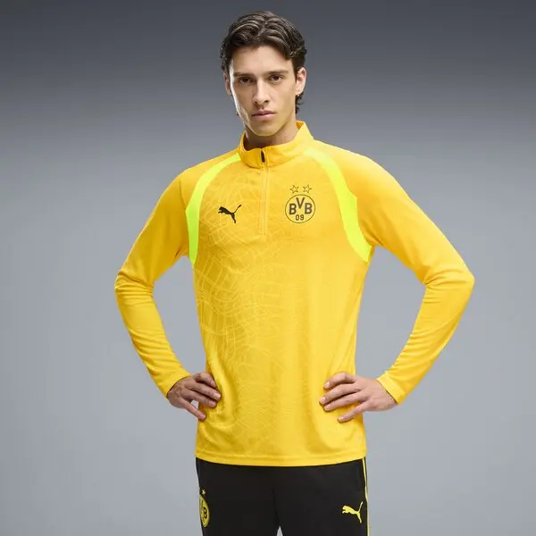 PUMA Borussia Dortmund Quarter-zip Soccer Training Top - Yellow