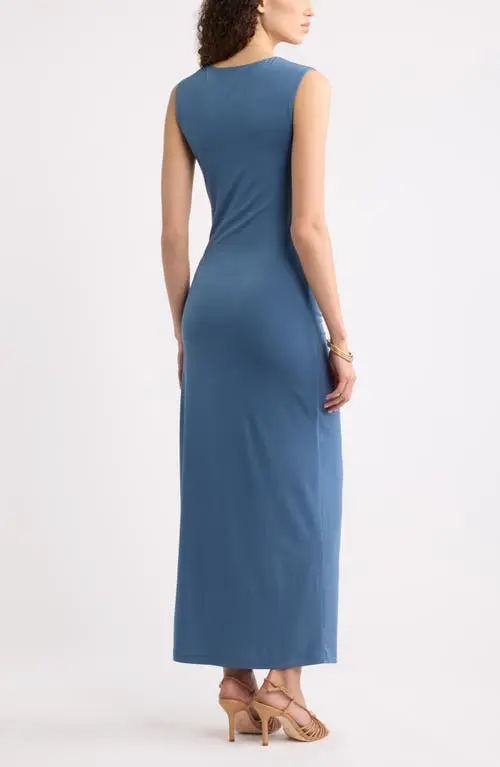 Chelsea28 Side Ruched Maxi Dress - Blue