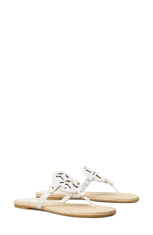 Tory Burch Miller Beaded Espadrille Sandal - Cream