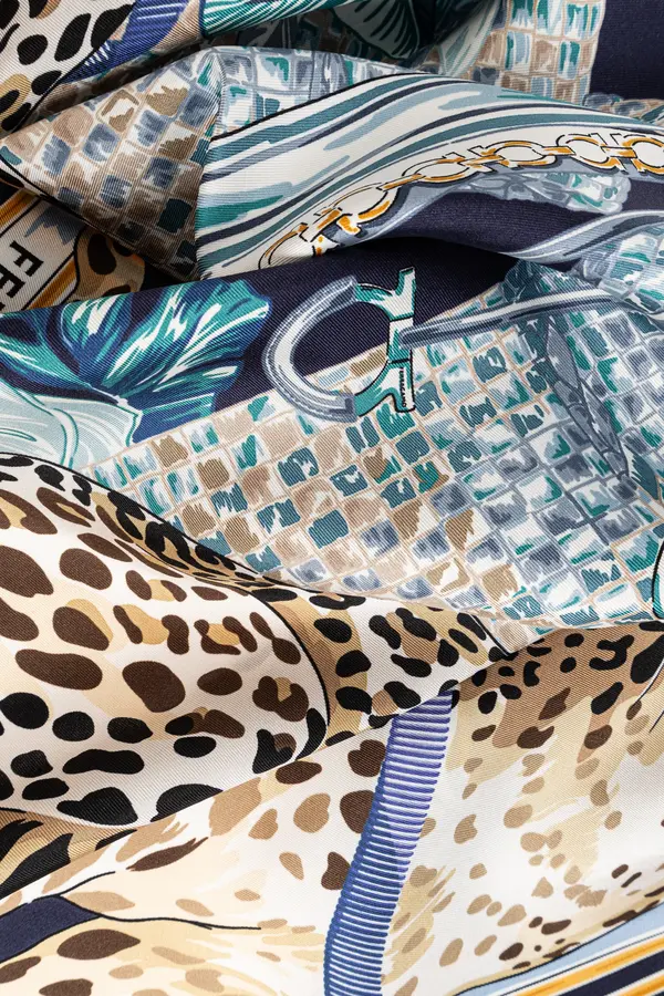FERRAGAMO Silk Scarf With Print
