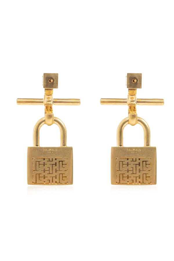 Balmain Earrings With Padlock Pendants