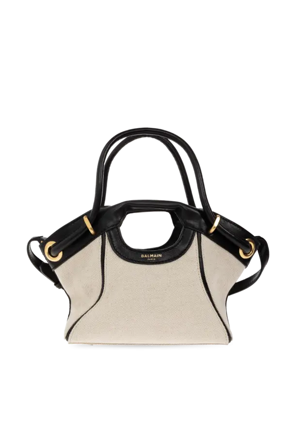 Balmain Bag With Printed Logo - Beige