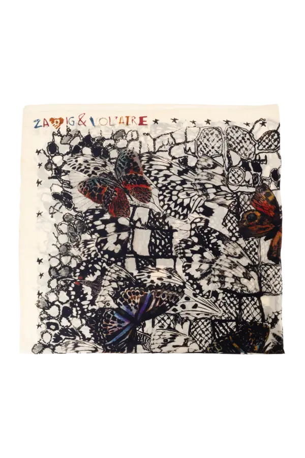 Zadig&Voltaire Silk Scarf ‘blondie - Cream