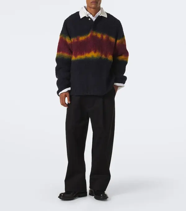 Sacai Knitted Wool-blend Cardigan