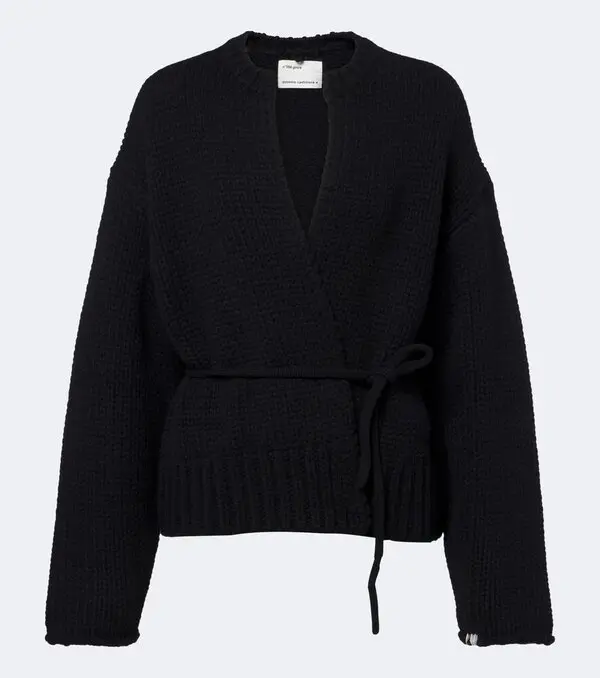 Extreme Cashmere N°384 Ginza Cashmere Wrap Cardigan - Black