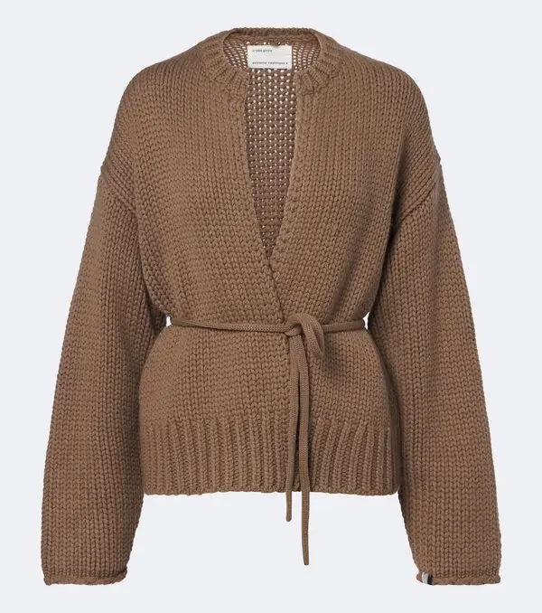 Extreme Cashmere N°384 Ginza Cashmere Wrap Cardigan - Brown