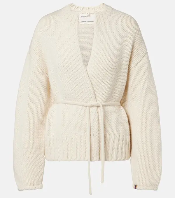 Extreme Cashmere N°384 Ginza Cashmere Wrap Cardigan - White