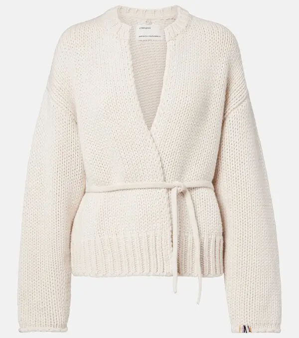 Extreme Cashmere N°384 Ginza Cashmere Wrap Cardigan - White
