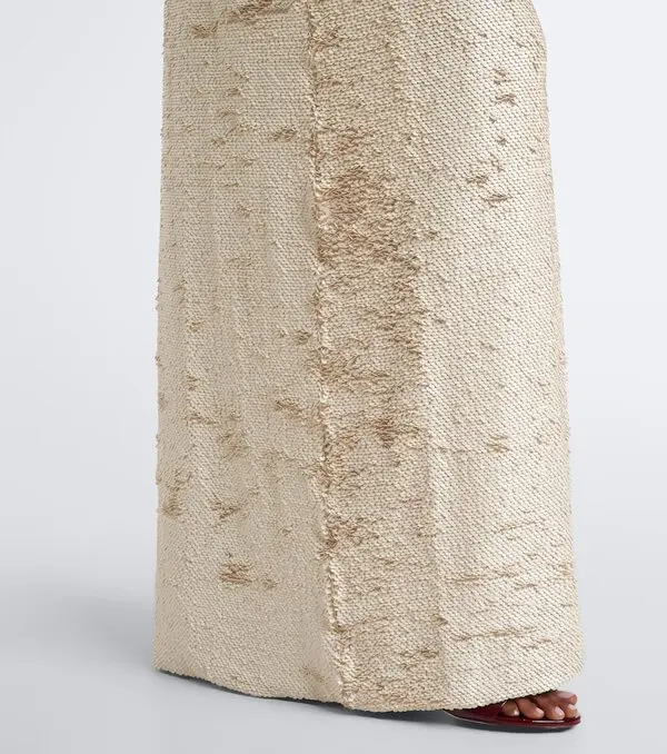 Coperni Draped Open-back Sequined Maxi Dress