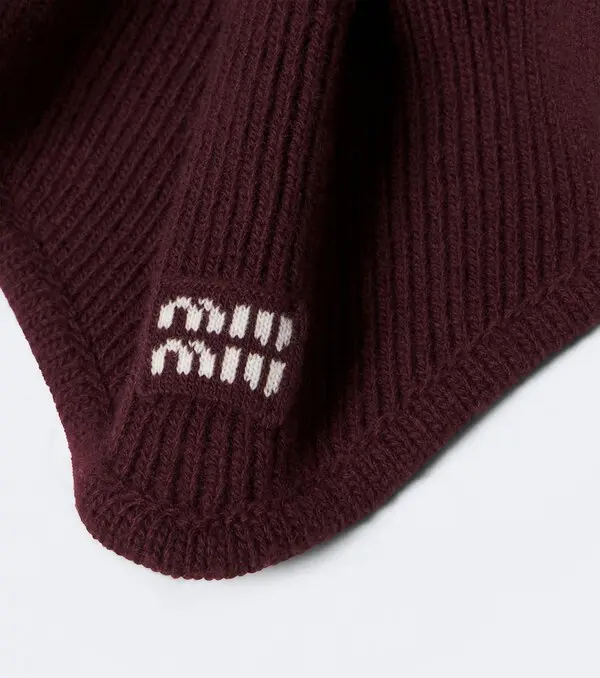 Miu Miu Wool And Cashmere Shawl - Burgundy