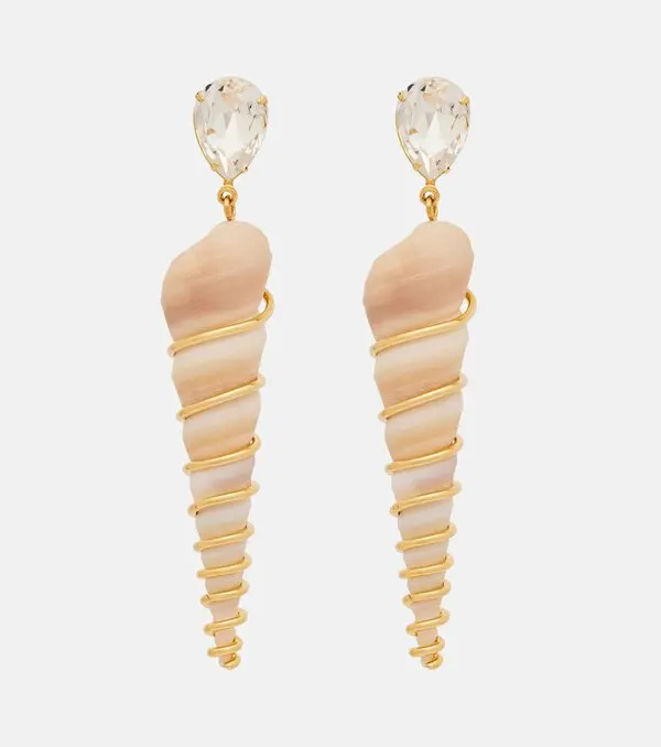 JENNIFER BEHR Embellished Drop Earrings - Beige